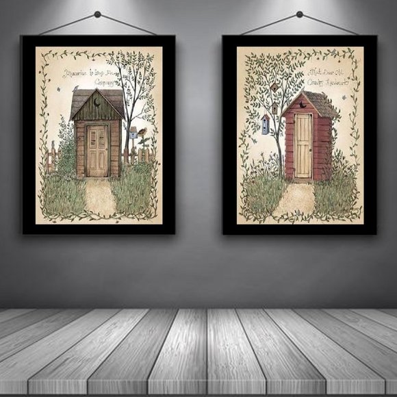 Handmade | Wall Decor | 8x Laminated Outhouse Prints 2pc Unframed ...